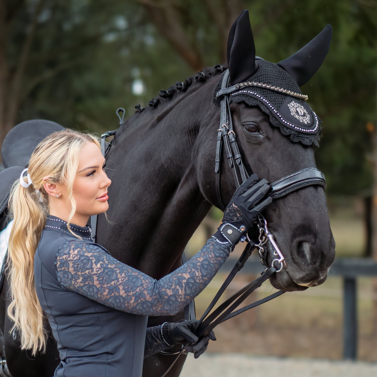 Sound Proof Bonnet | Embroidered silver logo & diamanté crystals